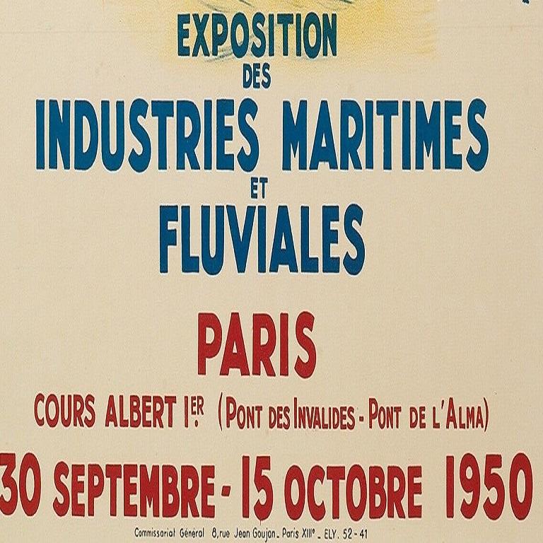 Roger Chapelet, Original Vintage Boating Poster, Paris Boat Yacht Show ...