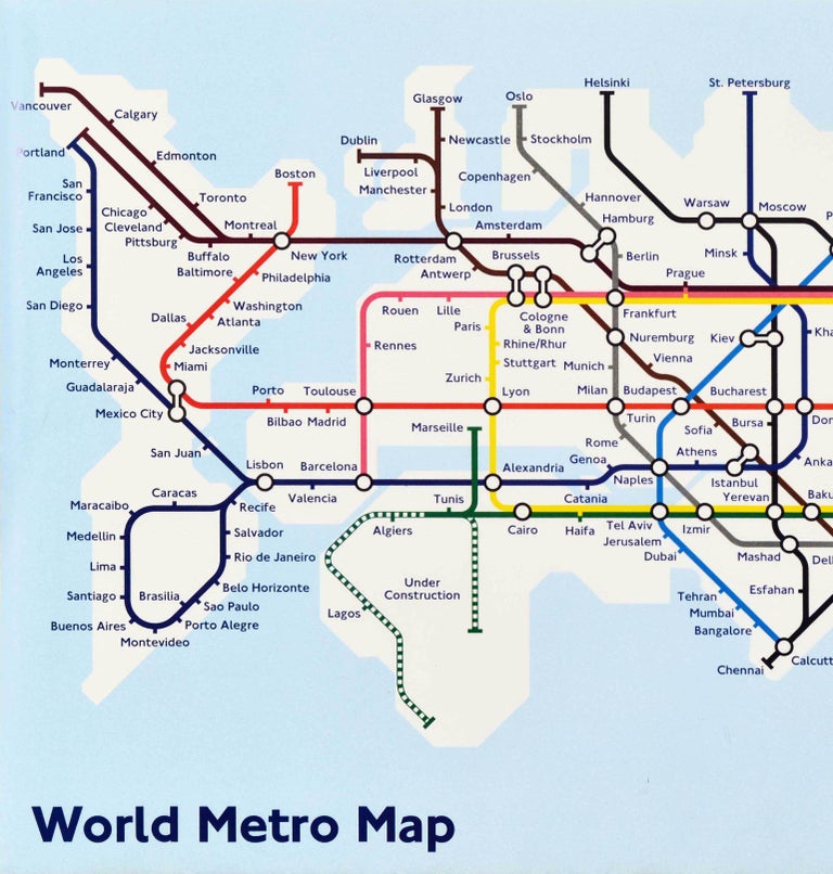 Original Poster World Metro Map London Underground Tube Mark Ovenden ...
