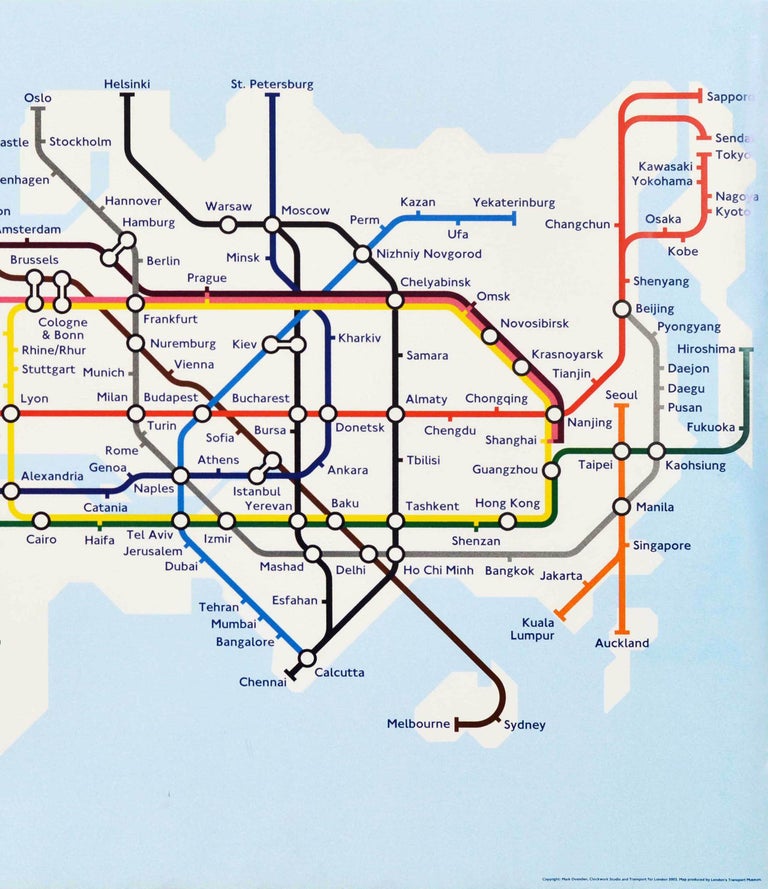 Original Poster World Metro Map London Underground Tube Mark Ovenden ...