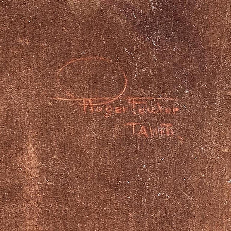 Orig Pre-War Beach Polynesian Beauty Oil Painting on Velvet, Roger ...