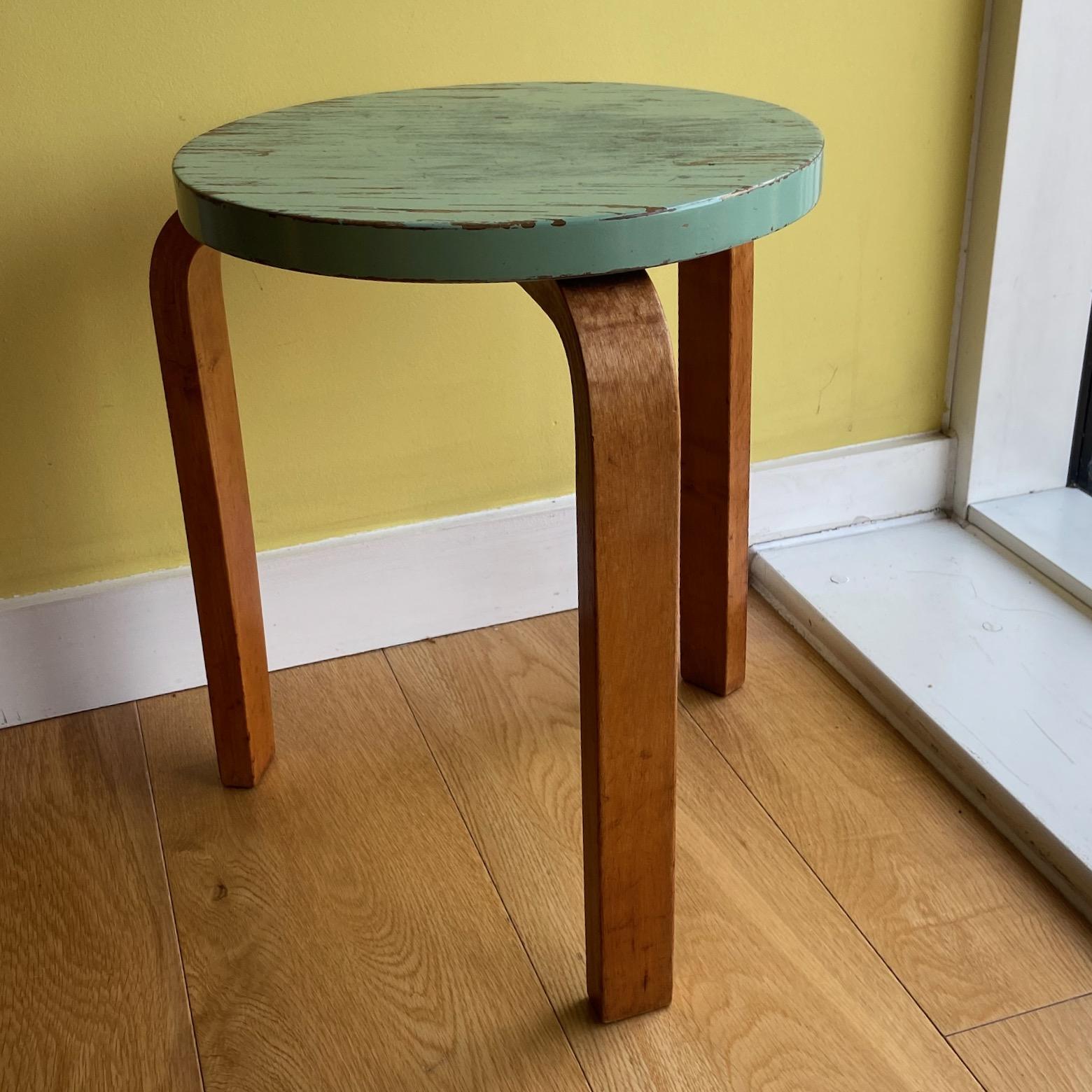 Original Rare 1930's Modernist Alvar Aalto Mint Coloured Stool 60 ...