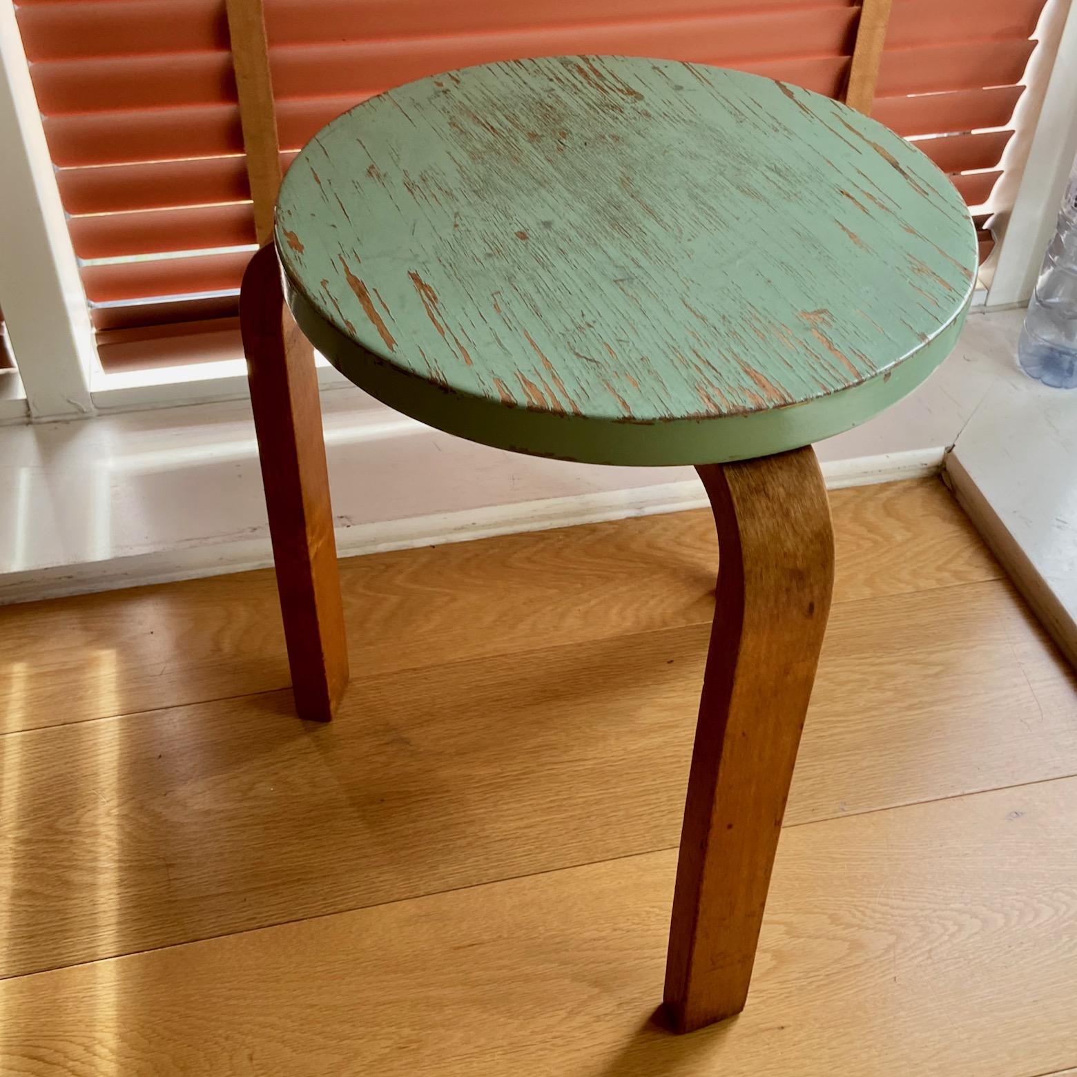 Original Rare 1930's Modernist Alvar Aalto Mint Coloured Stool 60 ...