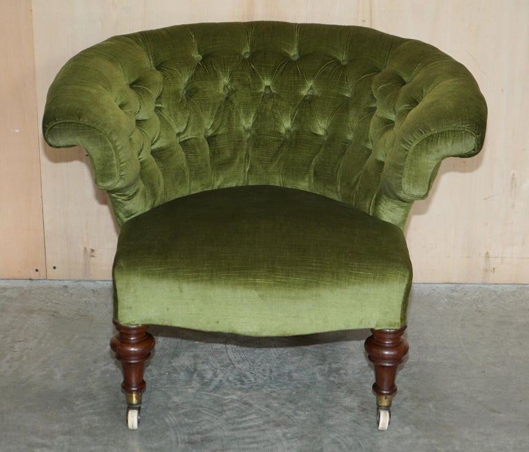 Original Regency 1810-20 Chesterfield Walnut Framed Green Library Tub ...