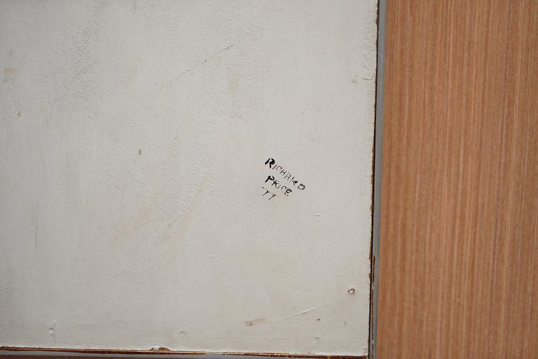 Original Richard Price 1977 Mixed-Media Abstract on Board Lovely Large ...