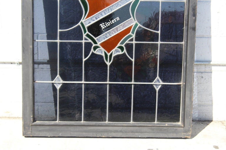 Original Riviera Country Club Stained Glass Window For Sale at 1stdibs