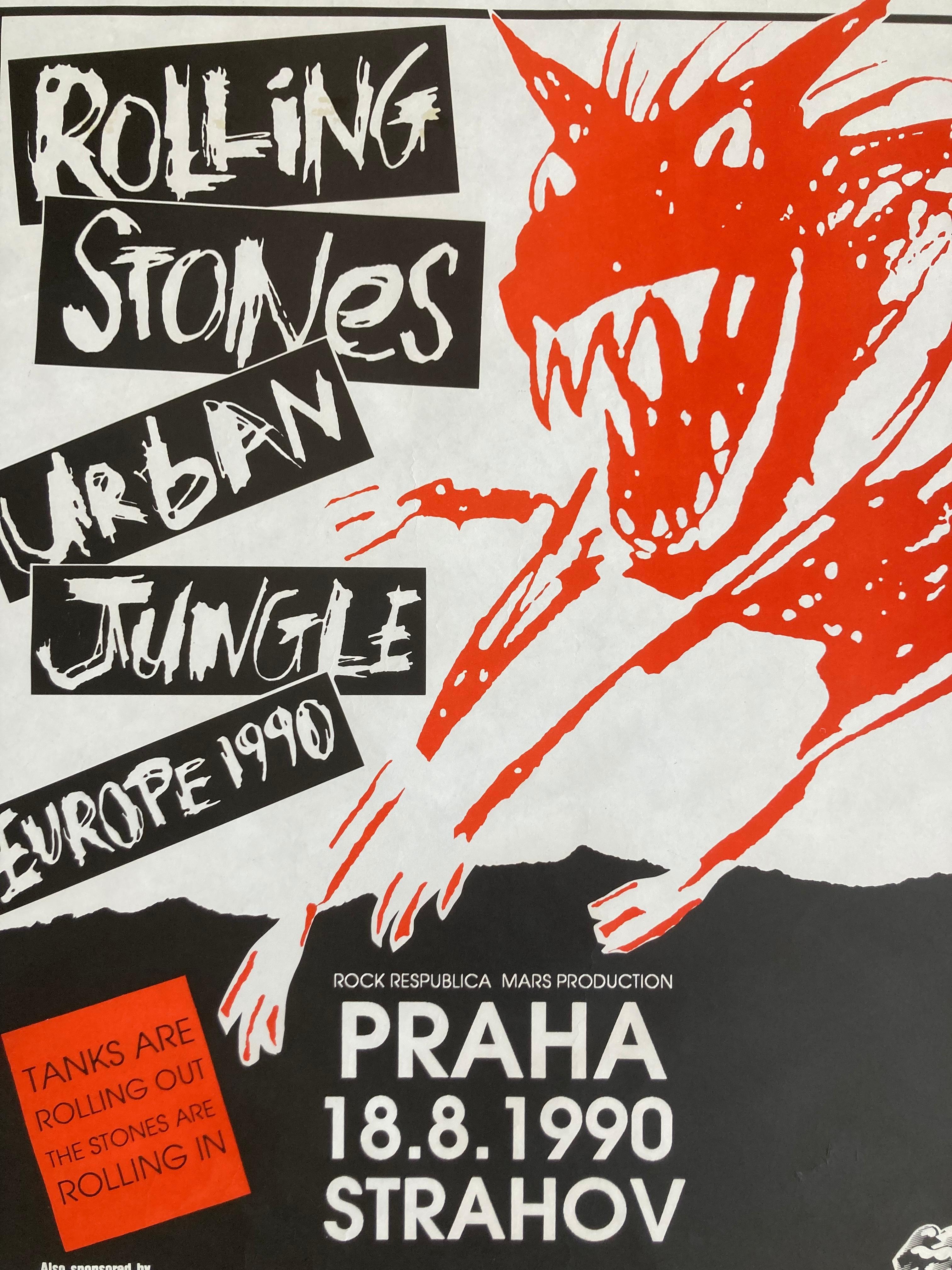 Original Rolling Stones Concert Poster, Prague / 1990 at 1stDibs ...