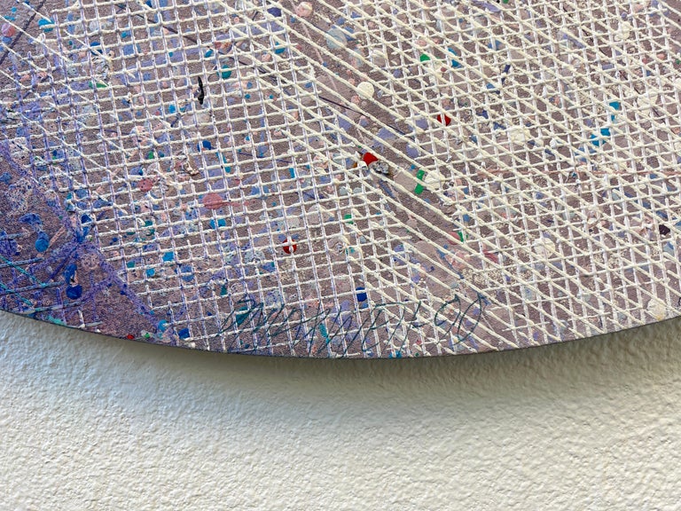 Original Round Acrylic Abstract Painting by Paul Maxwell 1925-2015 For ...