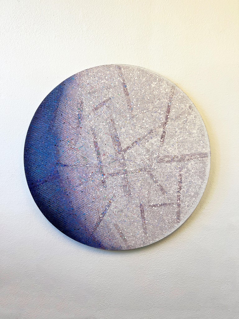 Original Round Acrylic Abstract Painting by Paul Maxwell 1925-2015 For ...