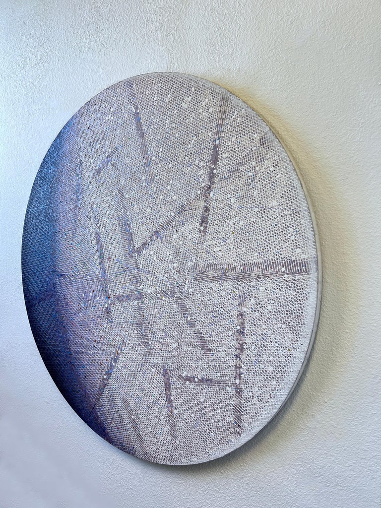 Original Round Acrylic Abstract Painting by Paul Maxwell 1925-2015 For ...