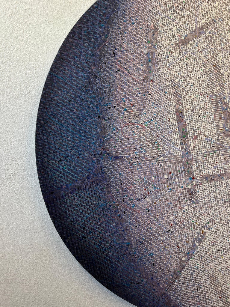 Original Round Acrylic Abstract Painting by Paul Maxwell 1925-2015 For ...