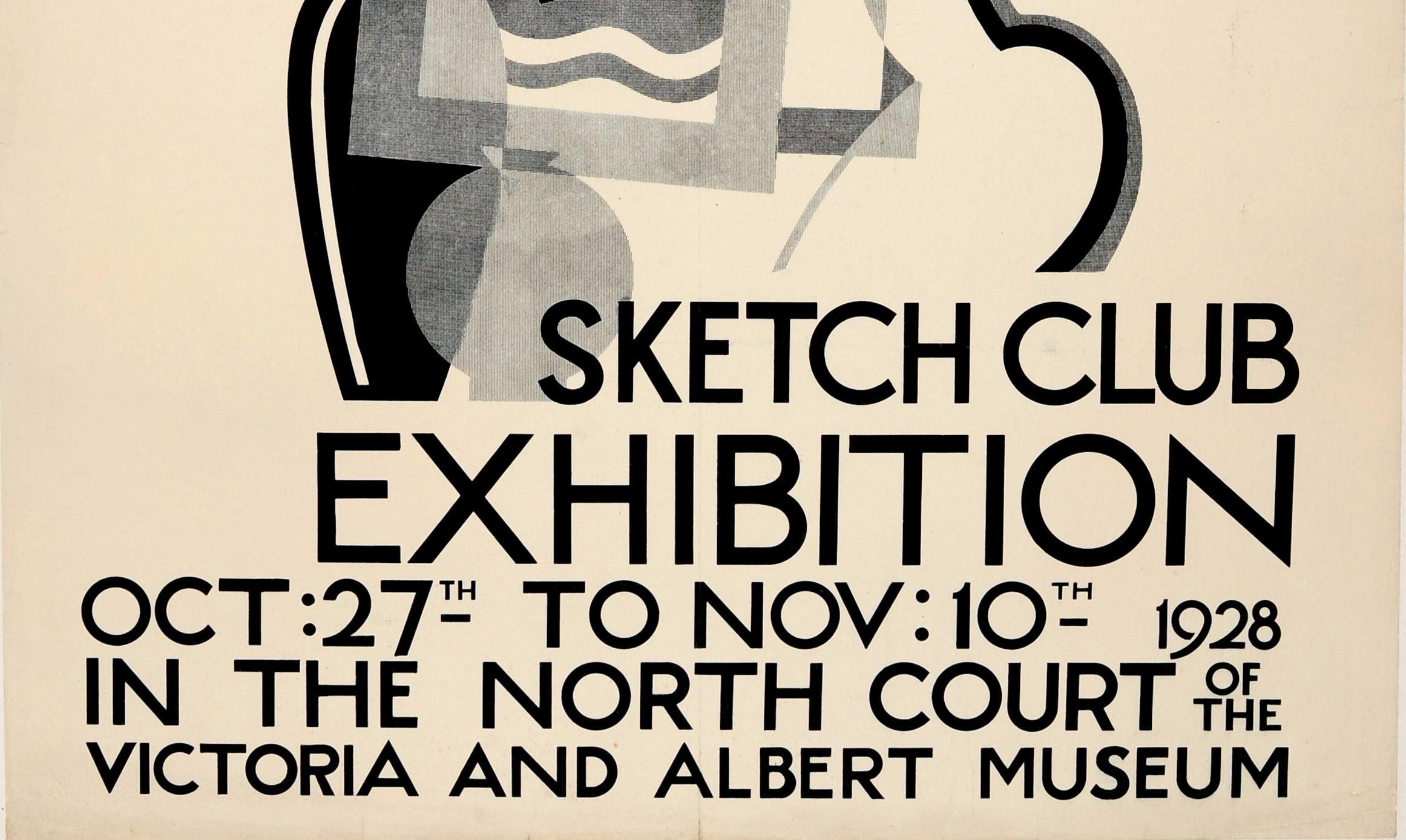 Original Vintage Royal College of Art Sketch Club Exhibition Poster V&A ...