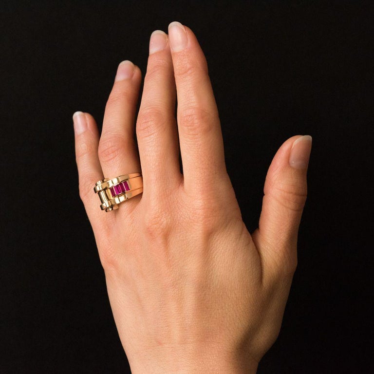 Original Ruby Tank Ring at 1stDibs