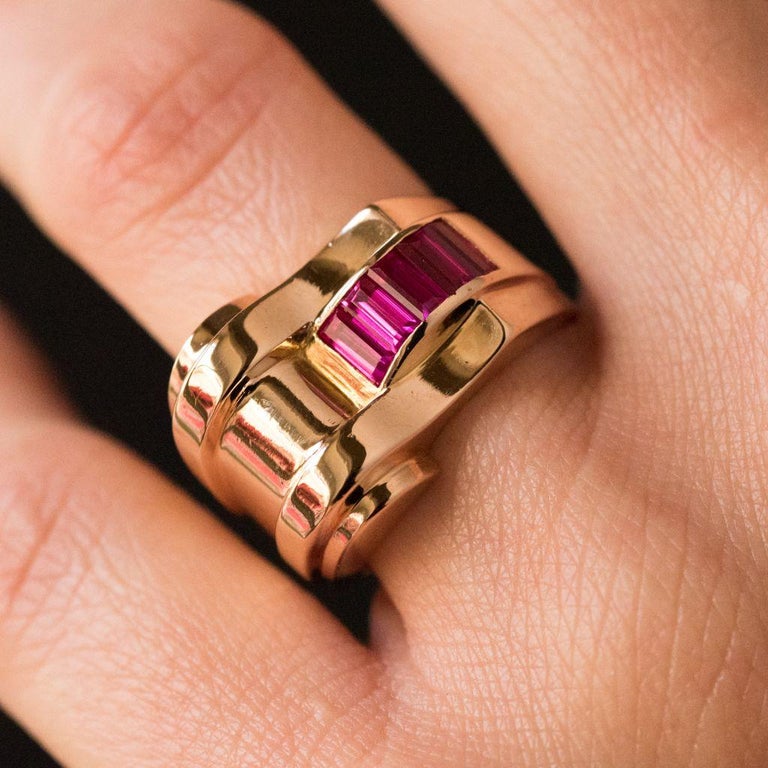 Original Ruby Tank Ring at 1stDibs