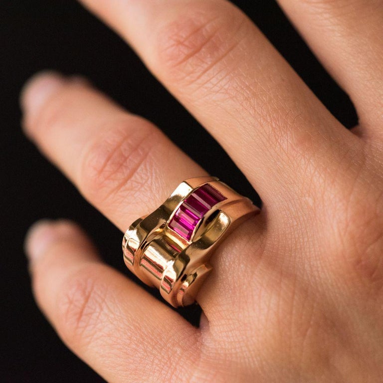 Original Ruby Tank Ring at 1stDibs