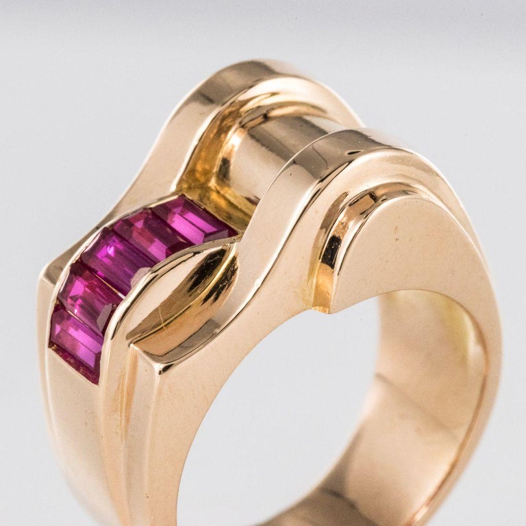 Original Ruby Tank Ring at 1stDibs