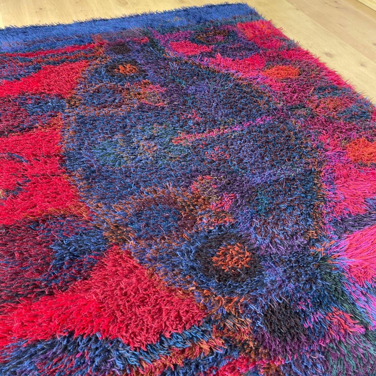 Original Scandinavian Rya Rug by Oili Mäki for Finnrya Oy AB, Finland ...
