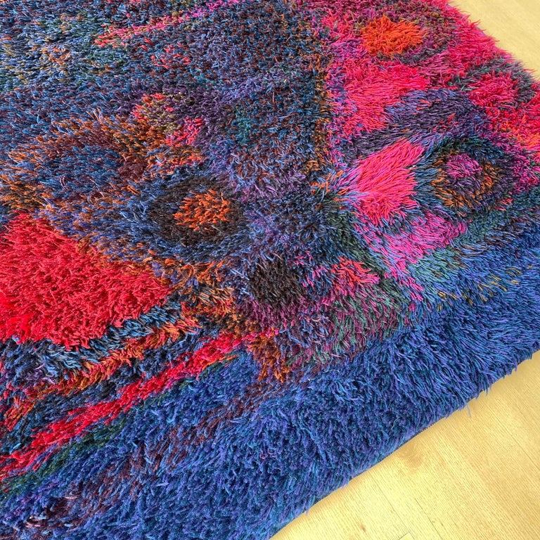 Original Scandinavian Rya Rug by Oili Mäki for Finnrya Oy AB, Finland ...