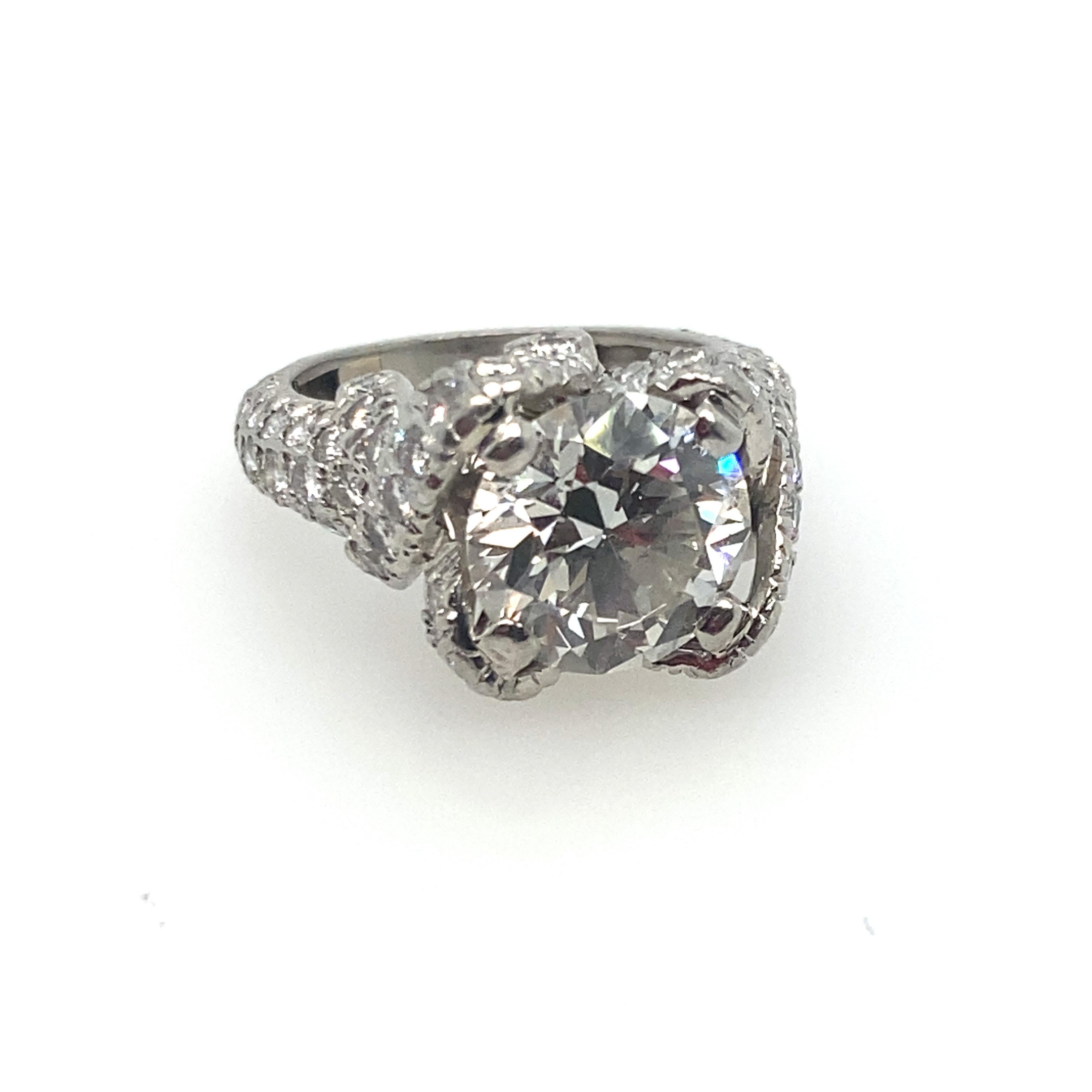 Original Schlumberger For Tiffany Custom Platinum Diamond Ring For Sale ...