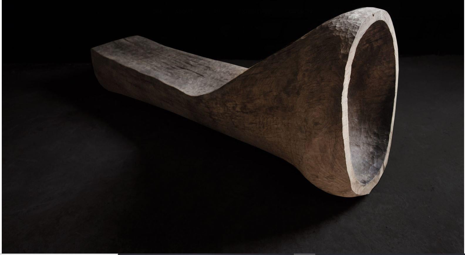 Original Sculpted Bench in Oak Wood, Denis Milovanov For Sale at ...