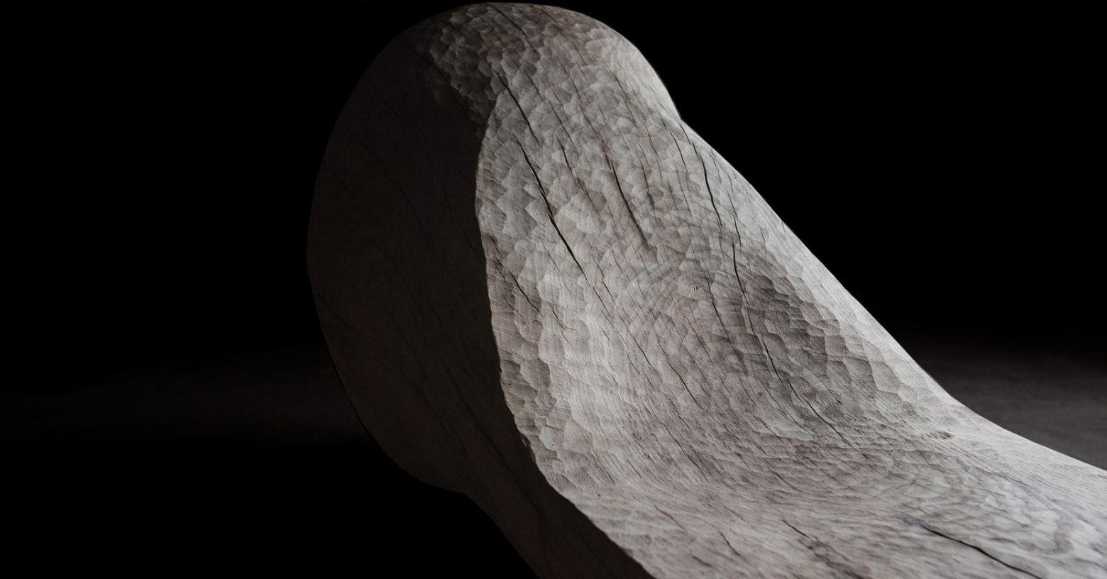 Original Sculpted Bench in Oak Wood, Denis Milovanov For Sale at ...