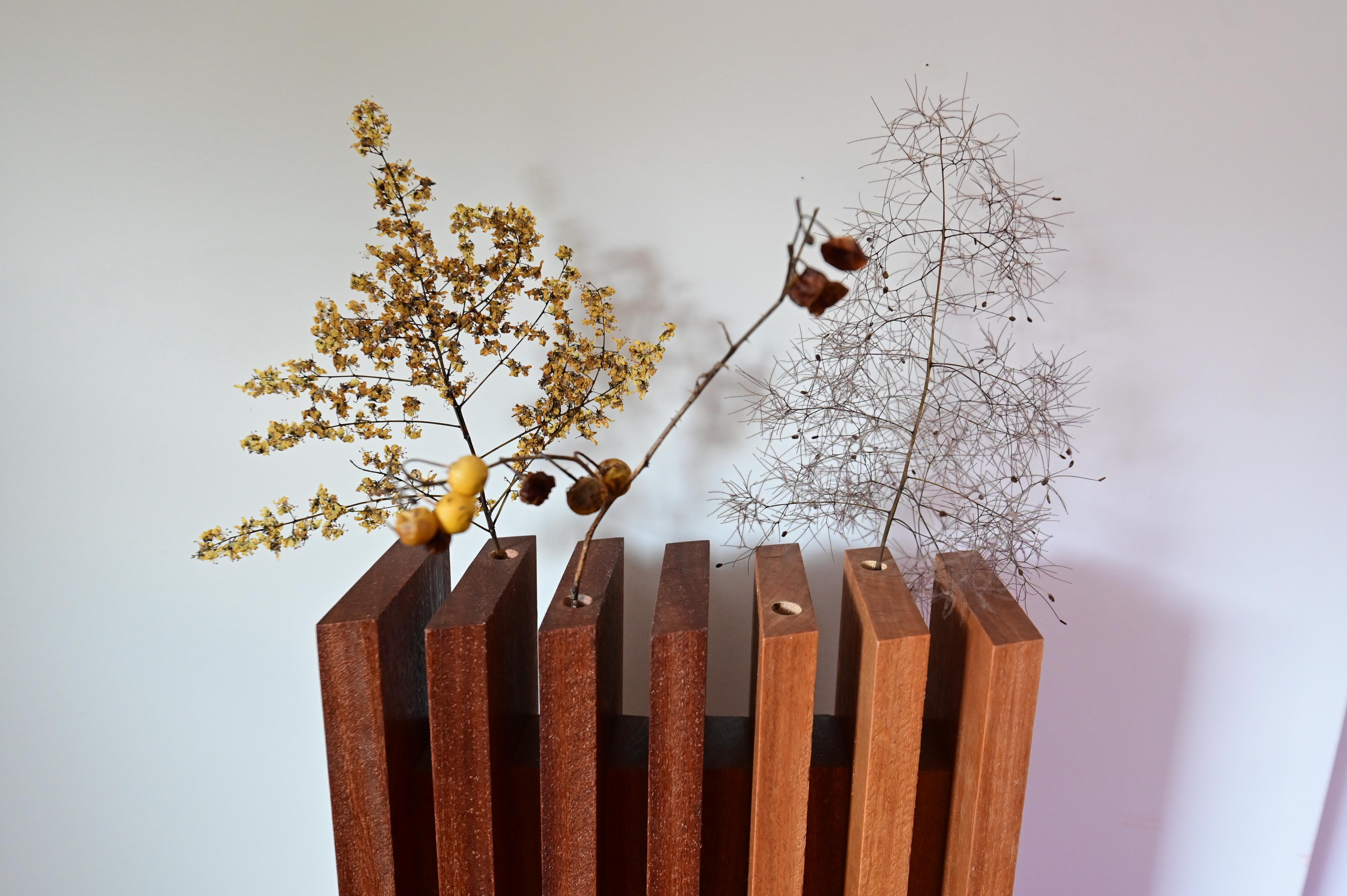 Original Sculpted Teak Vase For Sale at 1stDibs