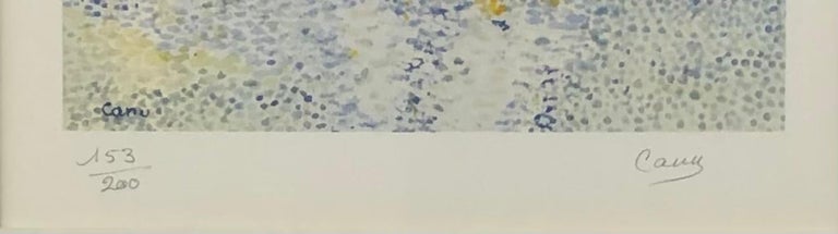 Yvonne Canu Original Seascape Lithograph French Pointillism Art For ...