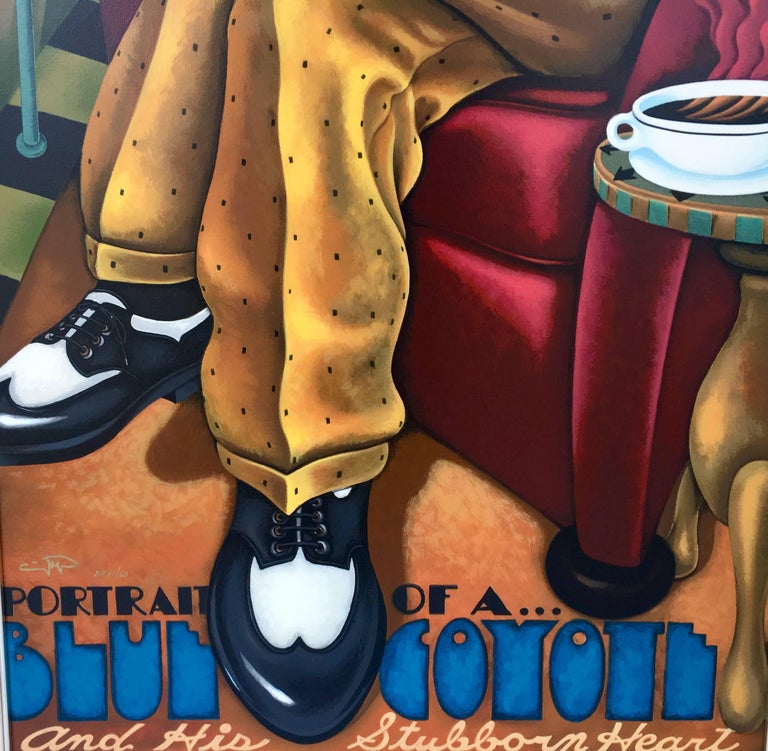 Original Serigraph on Canvas "Portrait of a Blue Coyote" by Markus ...