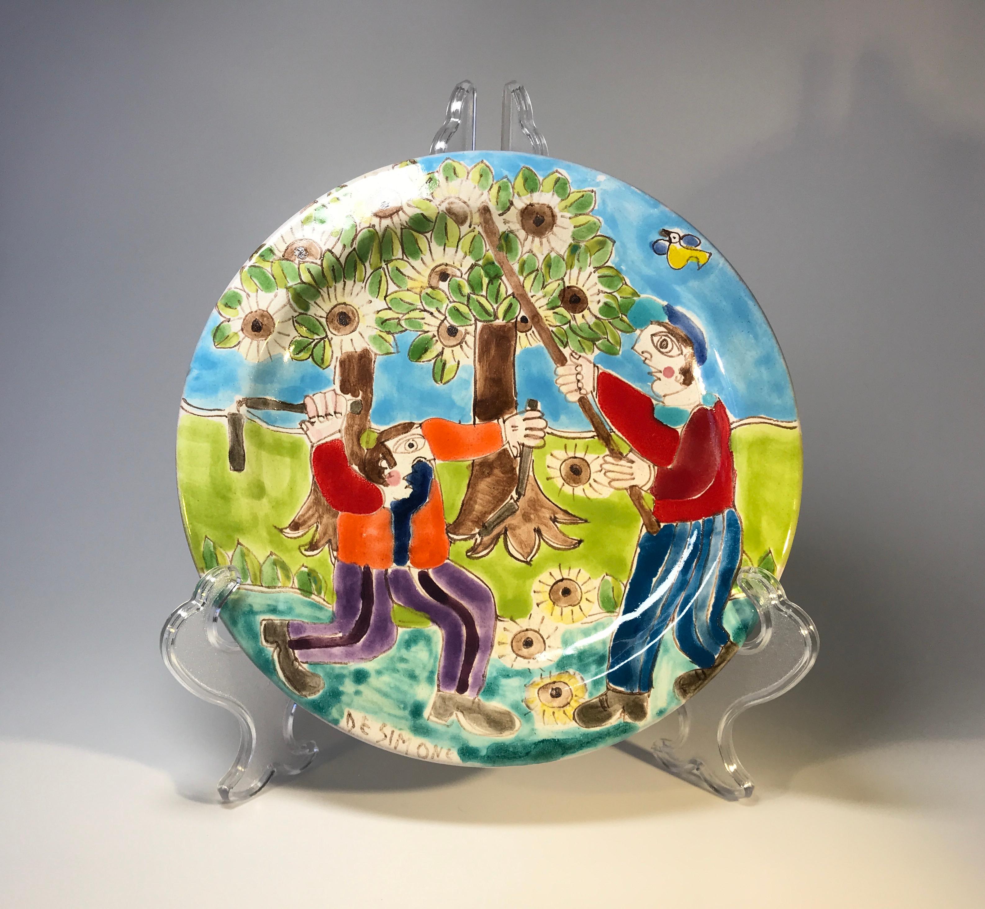 Original Signed Giovanni DeSimone, Chestnut Harvest Hand Painted ...