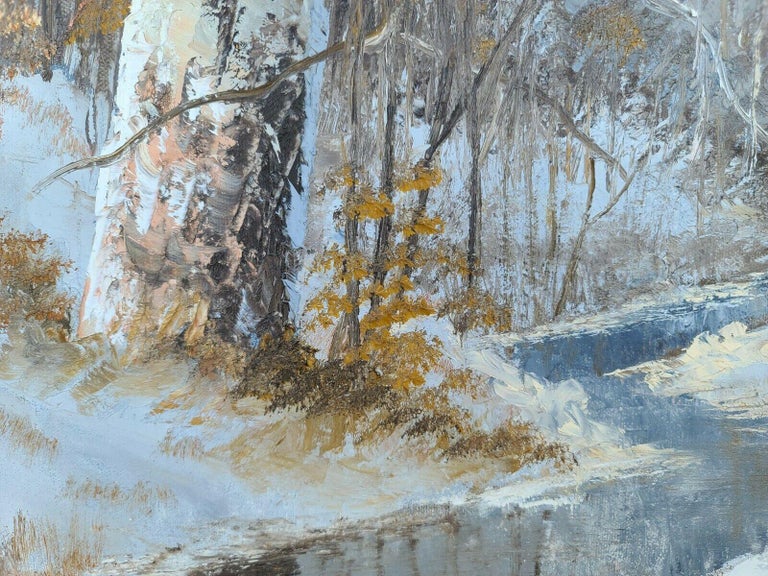 Original Signed Joseph Trover Oil Painting of Winter Landscape For Sale ...