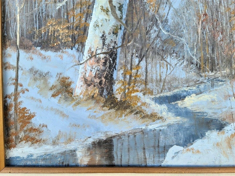 Original Signed Joseph Trover Oil Painting of Winter Landscape For Sale ...