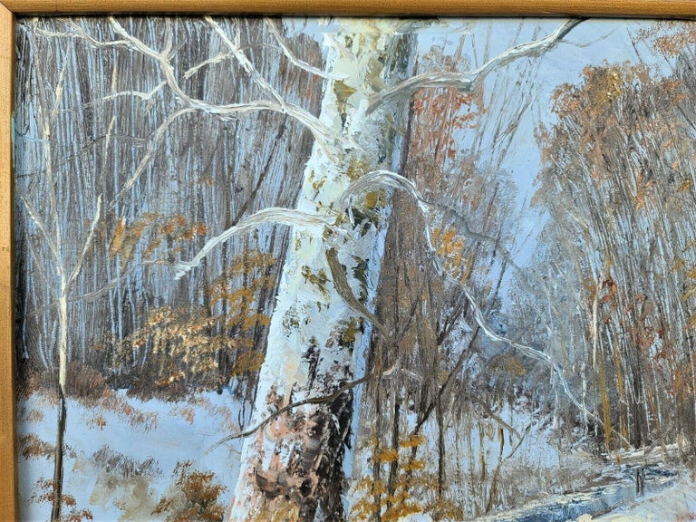 Original Signed Joseph Trover Oil Painting of Winter Landscape For Sale ...