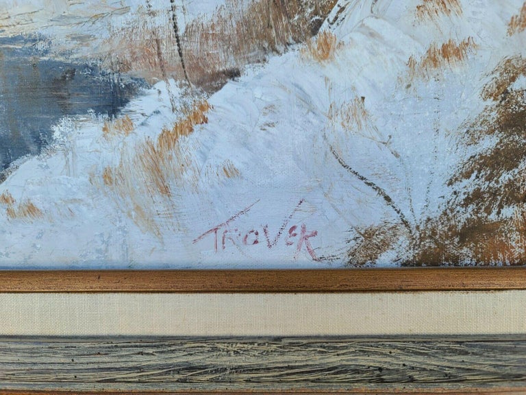 Original Signed Joseph Trover Oil Painting of Winter Landscape For Sale ...