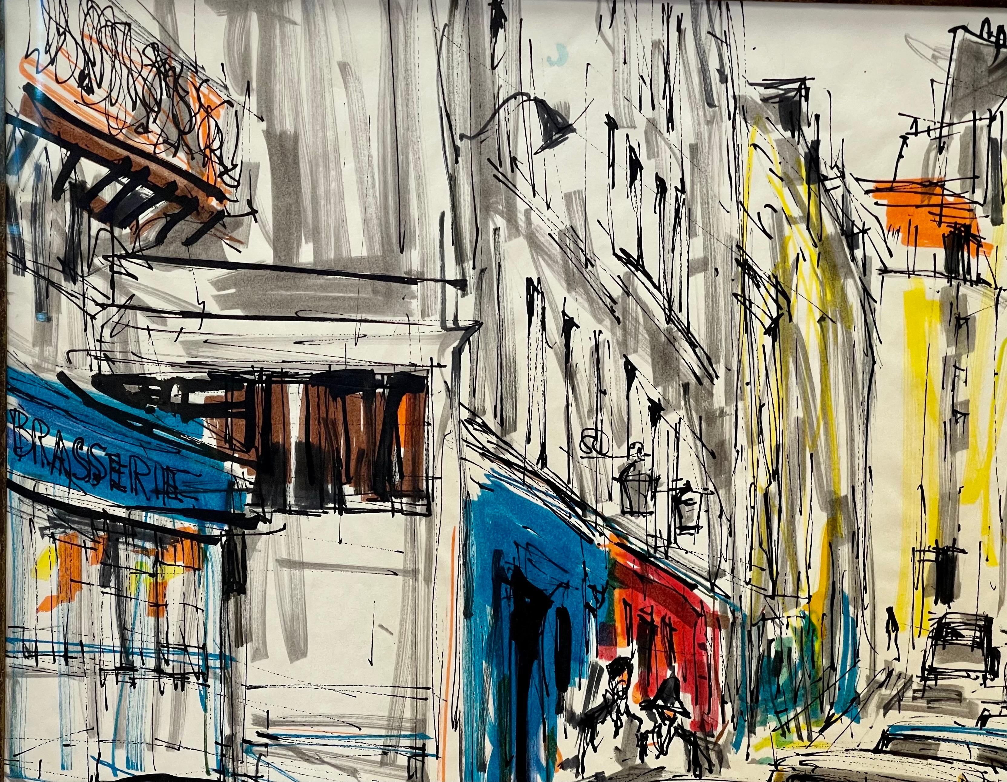 Original Signed Robert Tierman 1967 Paris Street Scene Painting For ...