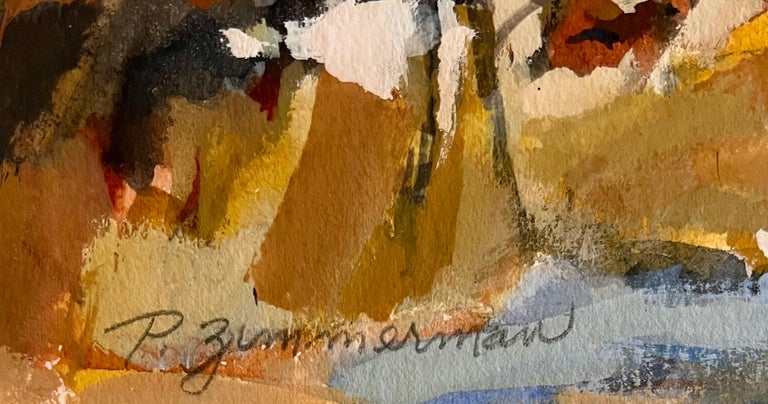 Original Signed Watercolor Gouache Painting Paul Zimmerman Autumn Knoll ...