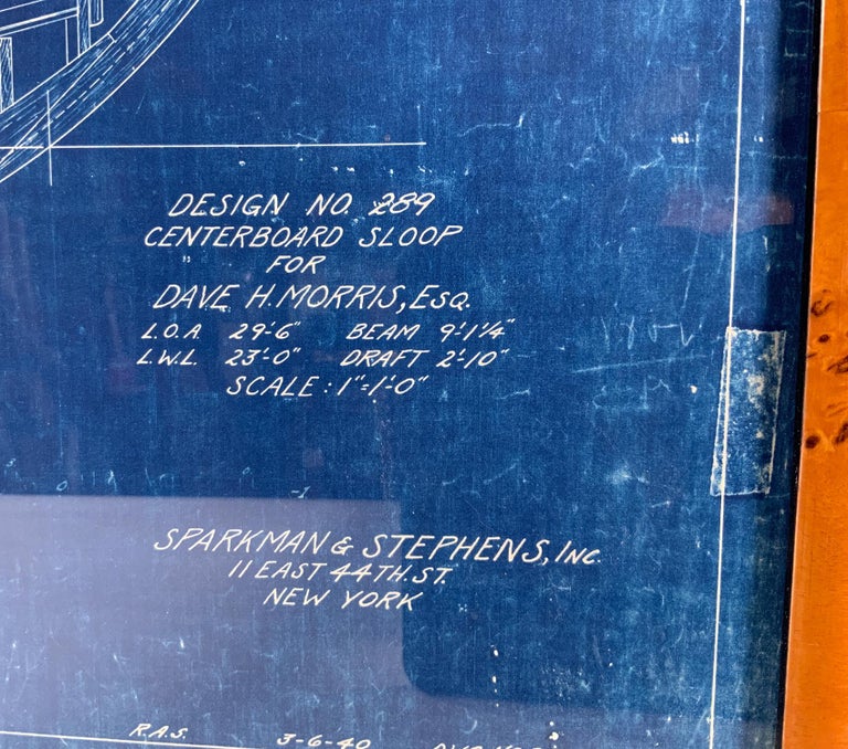 Original Sparkman and Stevens Bluperint Of Yacht "Pelican" For Sale at ...