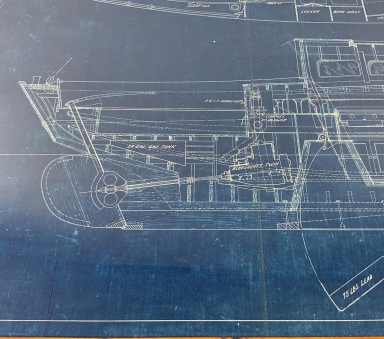 Original Sparkman and Stevens Bluperint Of Yacht "Pelican" For Sale at ...