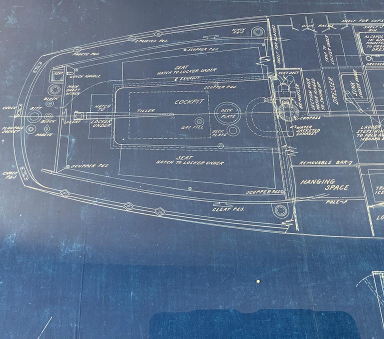 Original Sparkman and Stevens Bluperint Of Yacht "Pelican" For Sale at ...