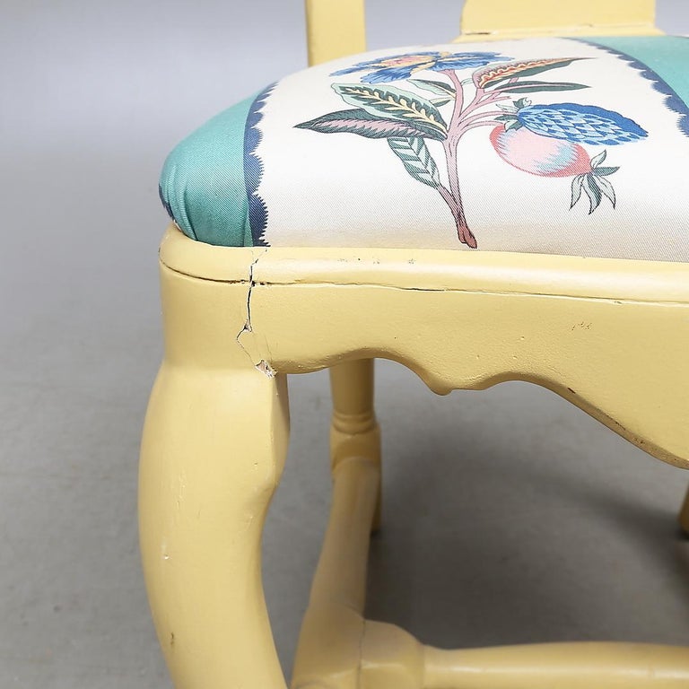 Original Swedish Rococo Chair, Late 18th Century For Sale at 1stDibs