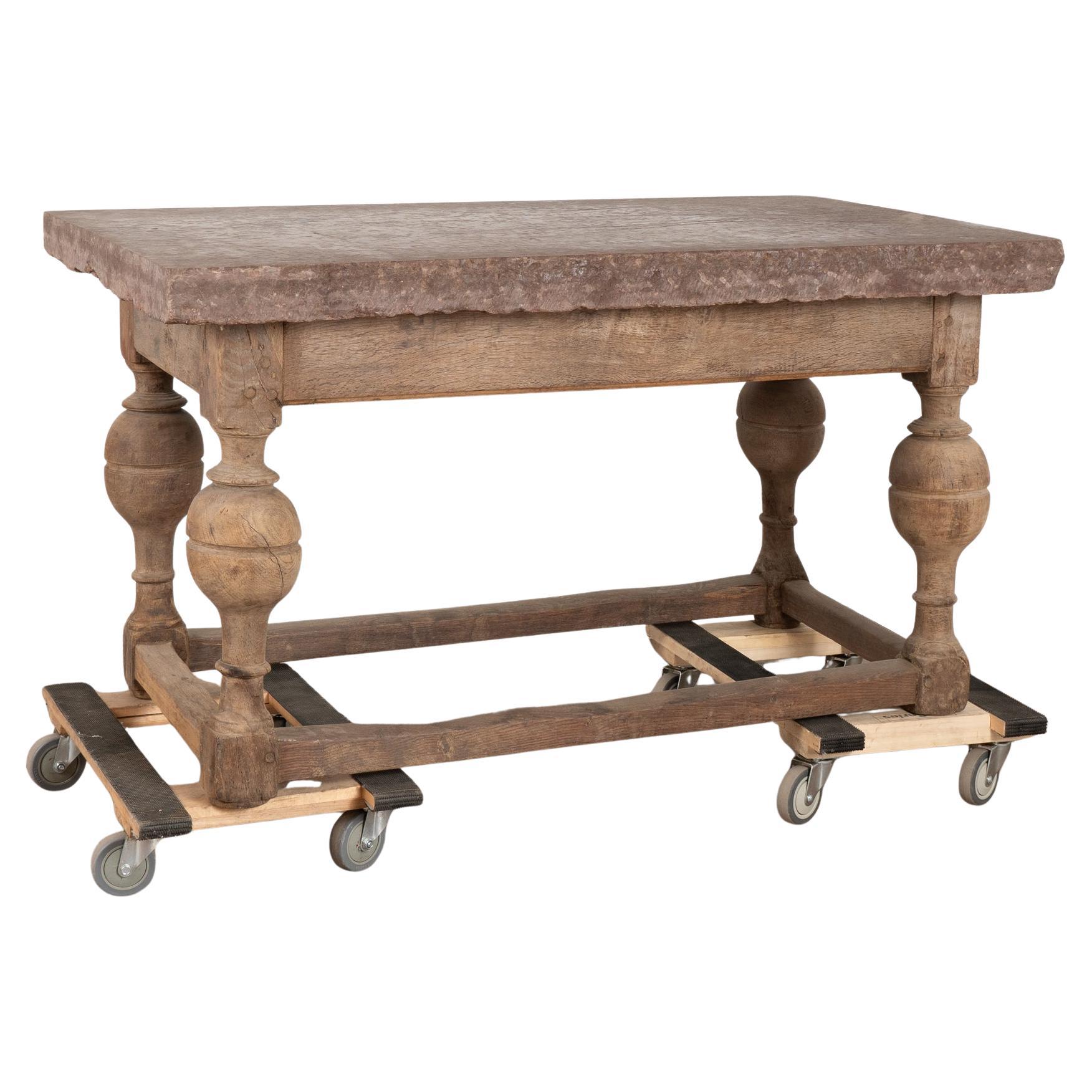 Original Swedish Stone Top Baroque Table Kitchen Island, circa 1750 ...