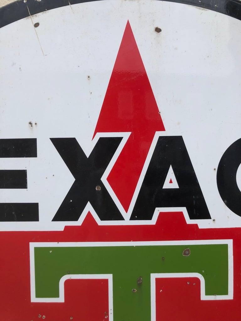 Original Texaco Porcelain Sign Double Sided dated 3/2/1959 Made in the ...