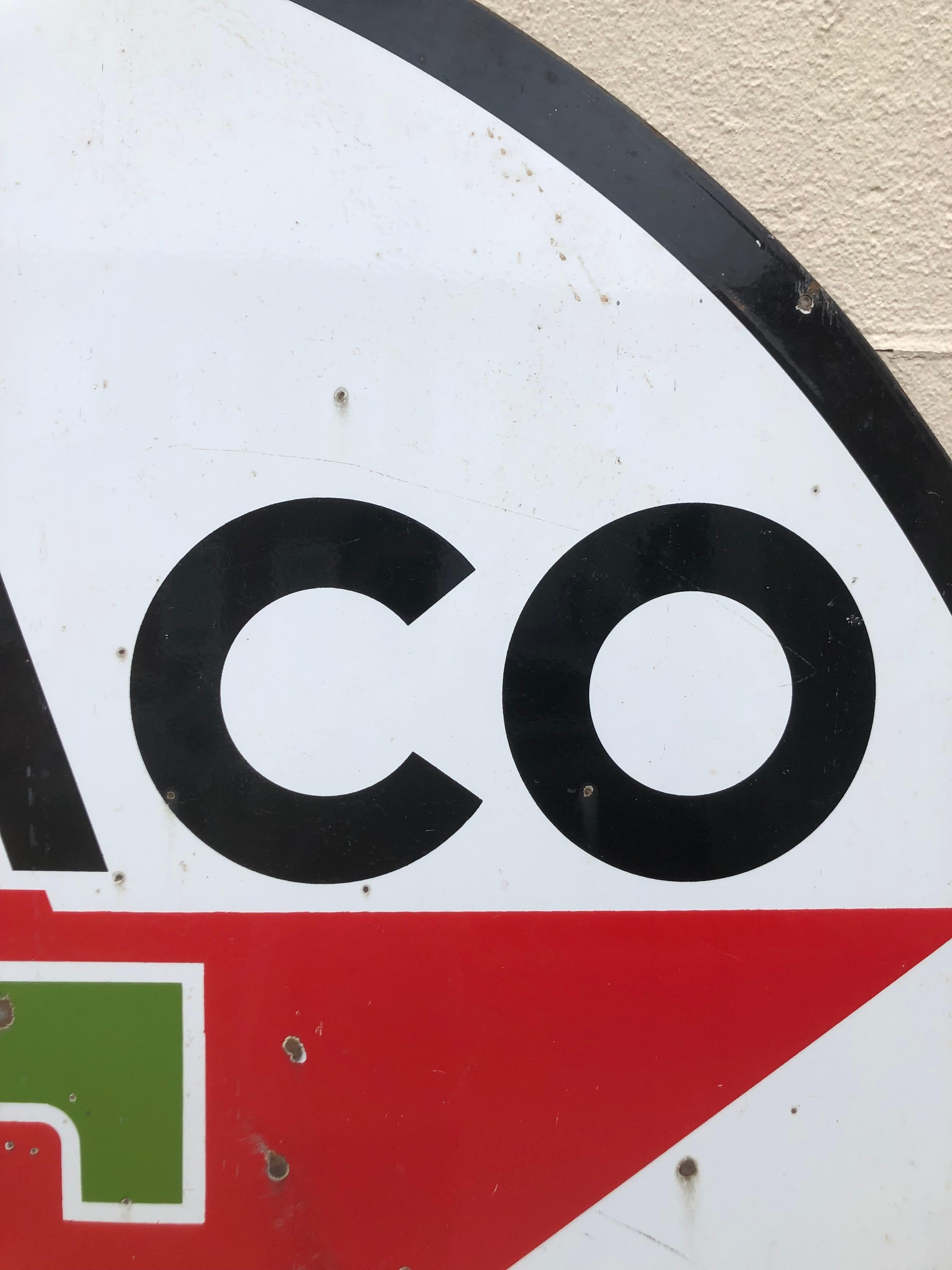 Original Texaco Porcelain Sign Double Sided dated 3/2/1959 Made in the ...