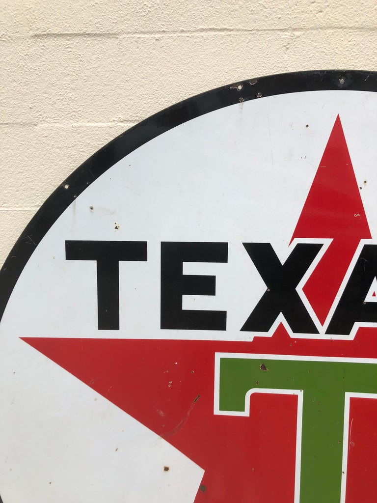 Original Texaco Porcelain Sign Double Sided dated 3/2/1959 Made in the ...