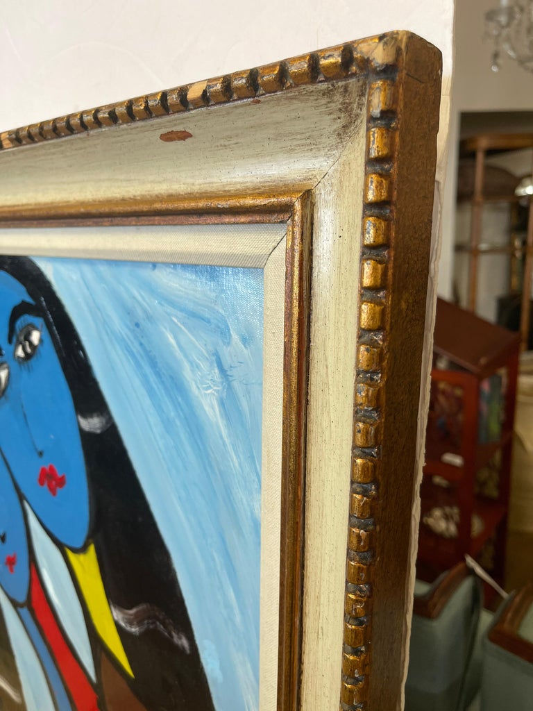 Original Thomas Pulgini Oil Painting Modern Art Two Ladies For Sale at ...