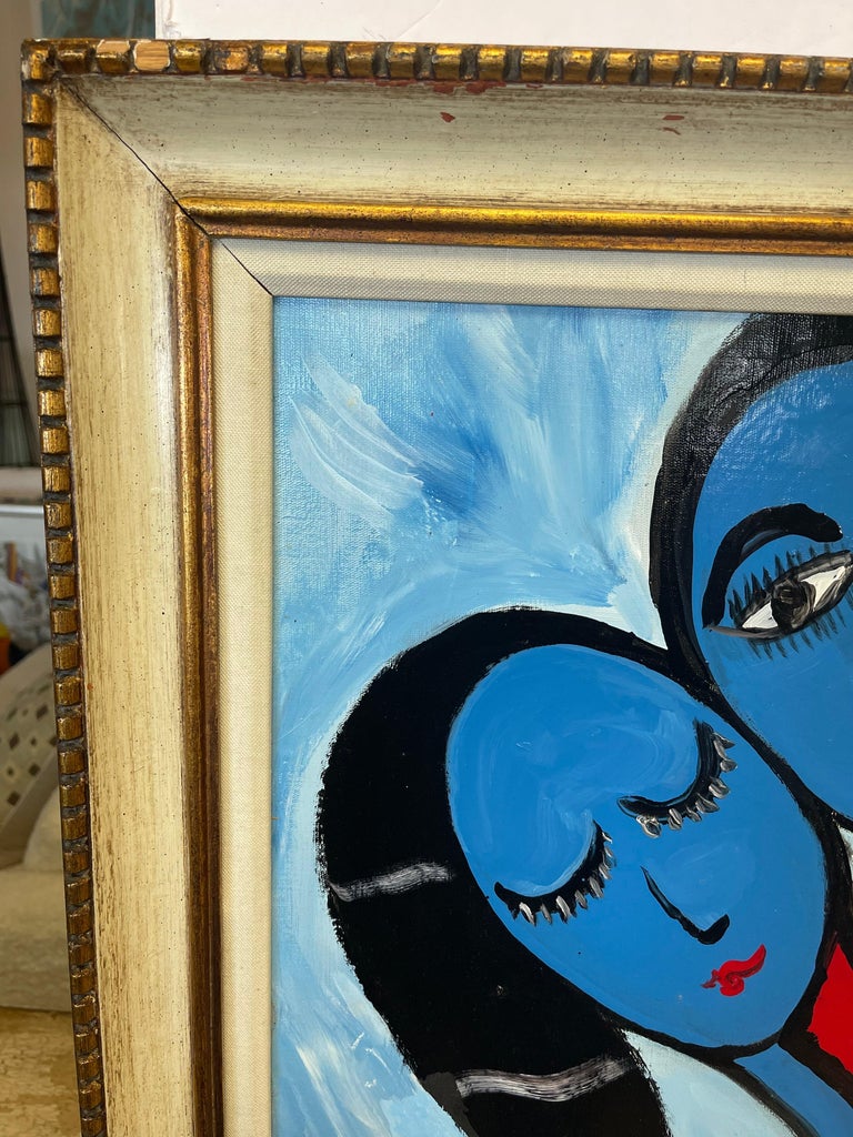 Original Thomas Pulgini Oil Painting Modern Art Two Ladies For Sale at ...