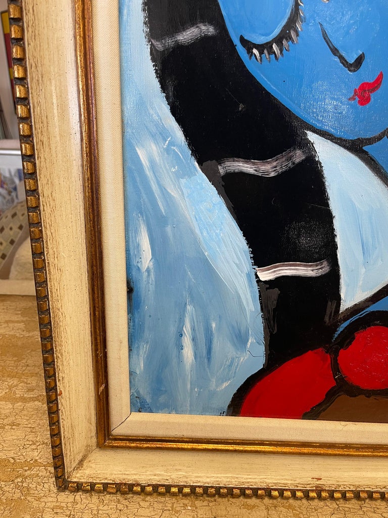 Original Thomas Pulgini Oil Painting Modern Art Two Ladies For Sale at ...