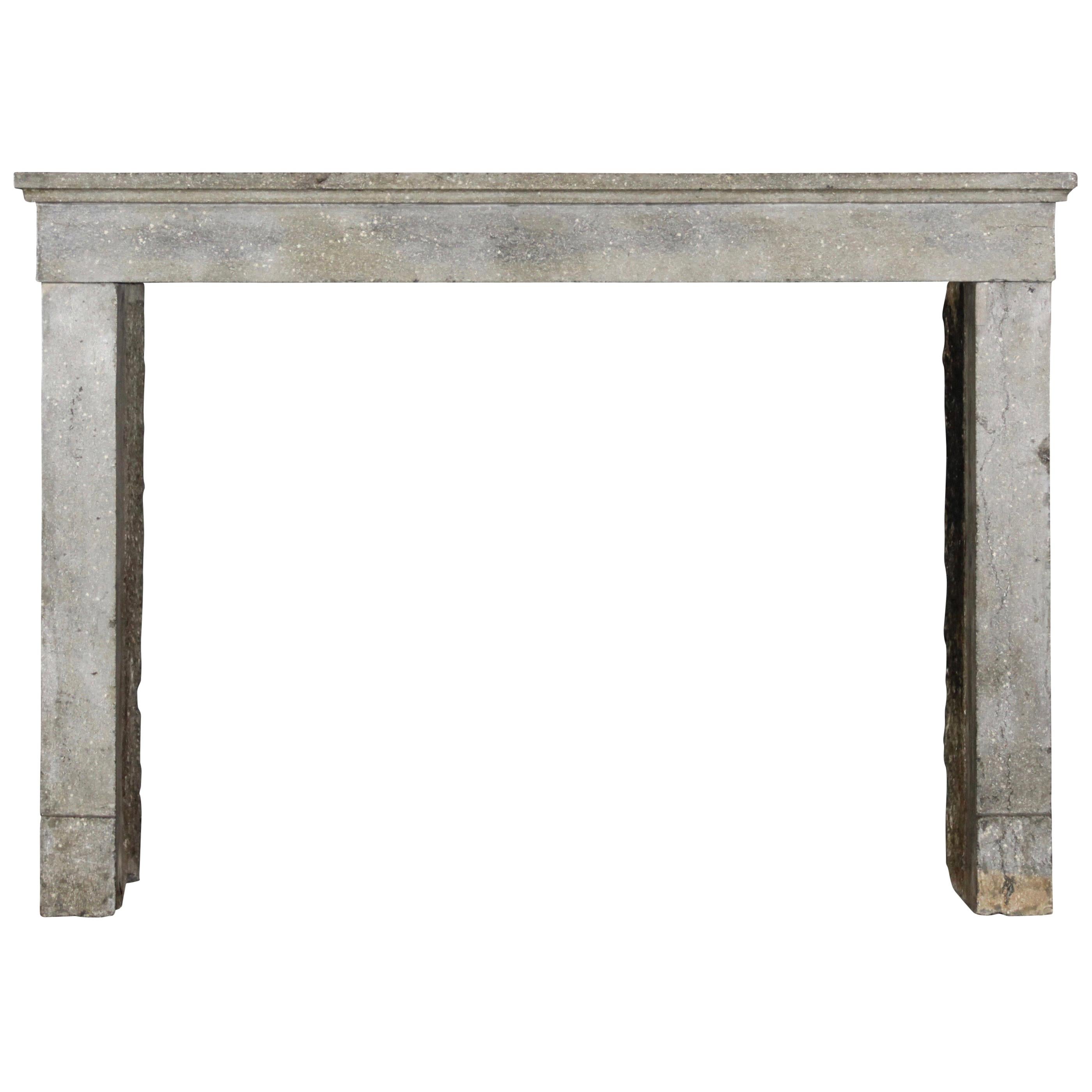 Blue French Stone Antique Fireplace Surround For Sale at 1stDibs