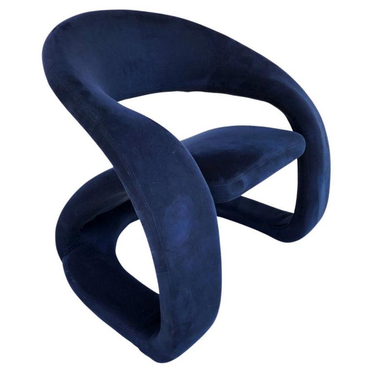 Original Tongue Lounge Chair in Blue by JAYMAR For Sale at 1stDibs