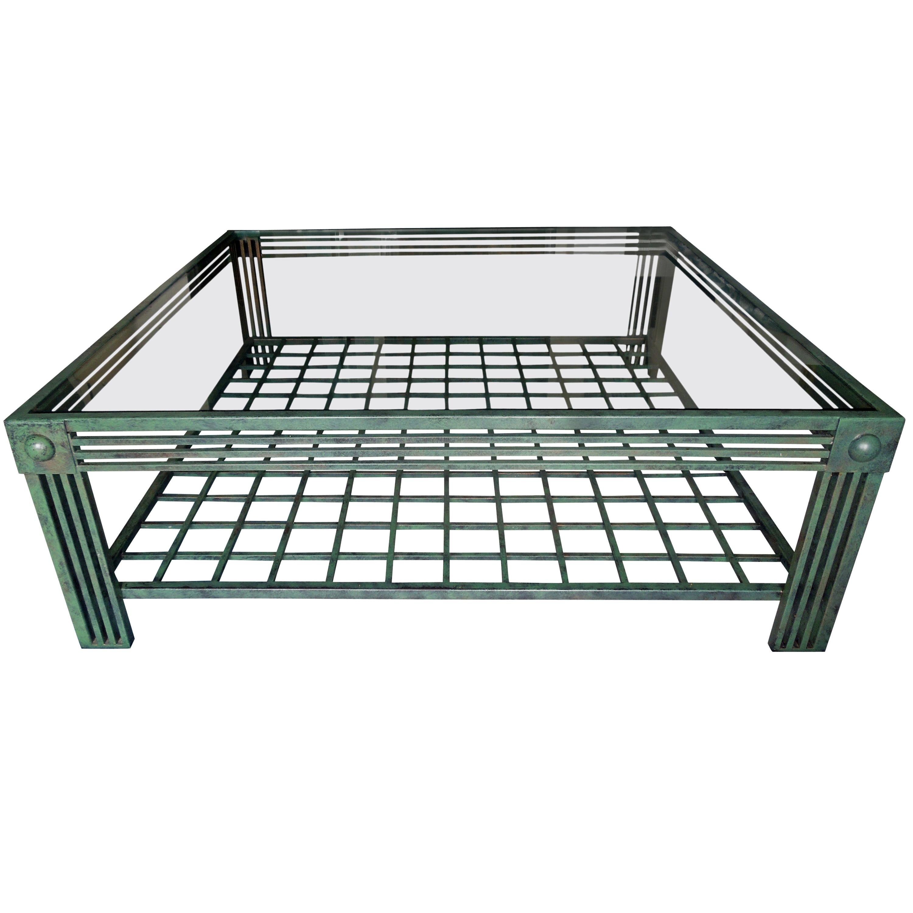 Custom Square Crackle Glass Coffee Table by Steve Chase from Chase ...