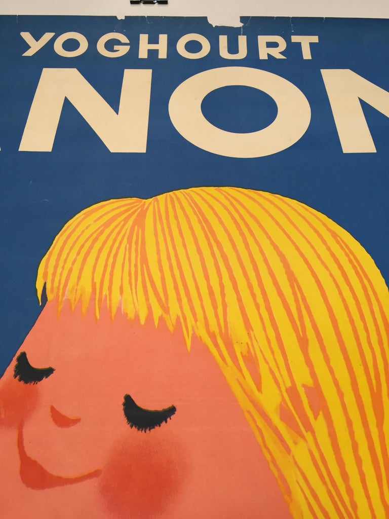 Original Vintage 1950s Advertising Poster for Dairy Product, 'Danone ...