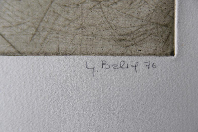 Original Vintage Abstract Color Serigraphy on a Woven Paste by Yannick ...